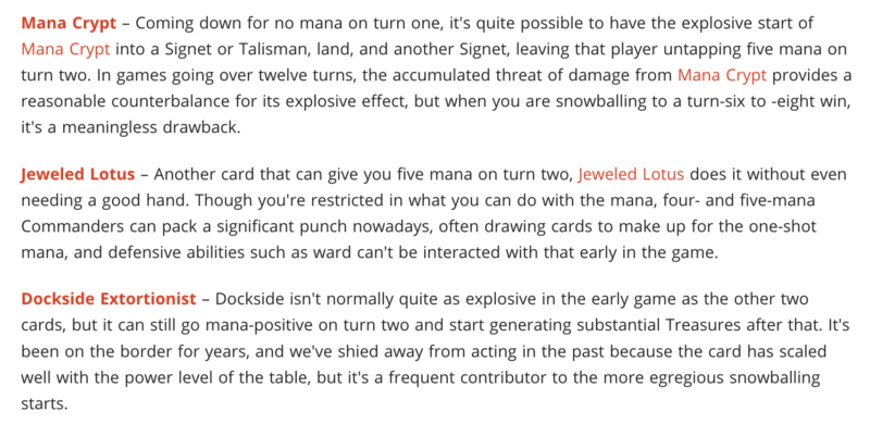 Commander Bans Mana Crypt, Dockside Extortionist, Jeweled Lotus, and ...